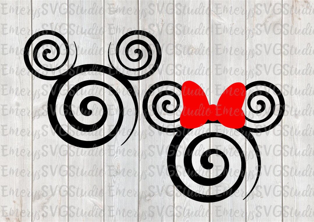 SVG DXF File for Swirl Mickey Minnie - Etsy
