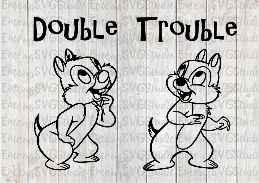 SVG DXF PNG Eps Pdf Double Trouble - Etsy