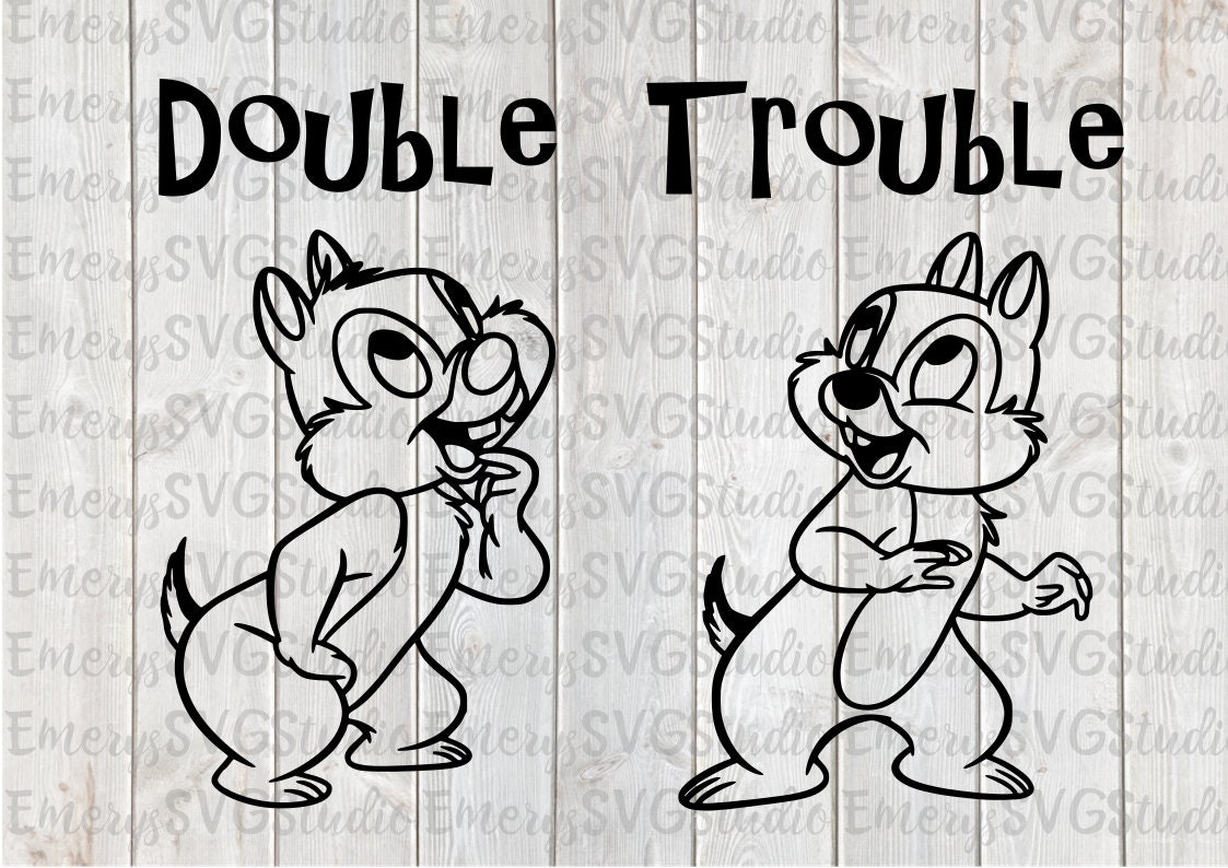 SVG DXF PNG Eps Pdf Double Trouble - Etsy