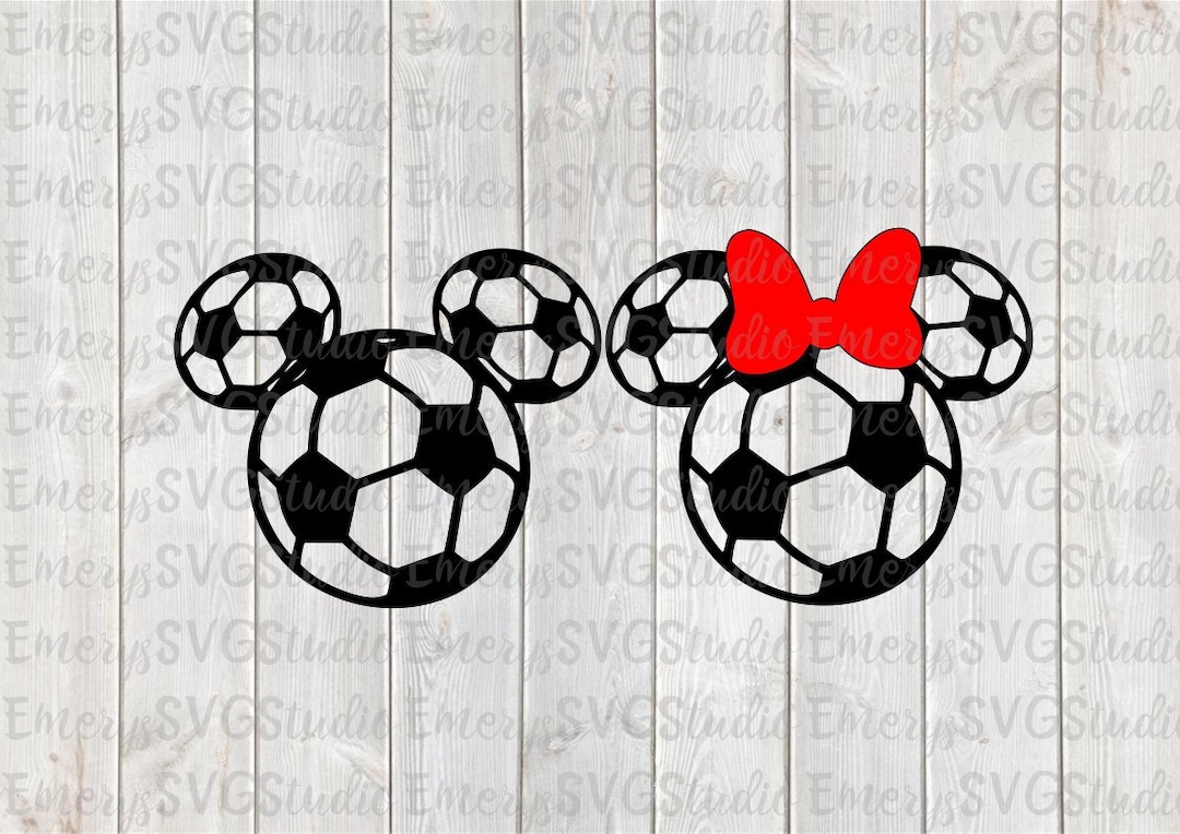 SVG DXF File for Soccer Mickey and Minnie - Etsy
