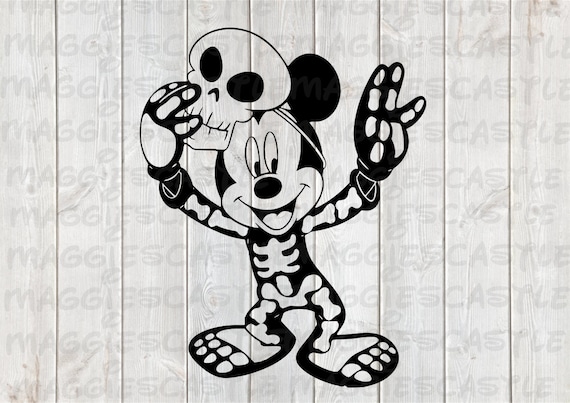 SVG DXF JPEG Pdf Eps for Spooky Halloween Mickey Skeleton - Etsy
