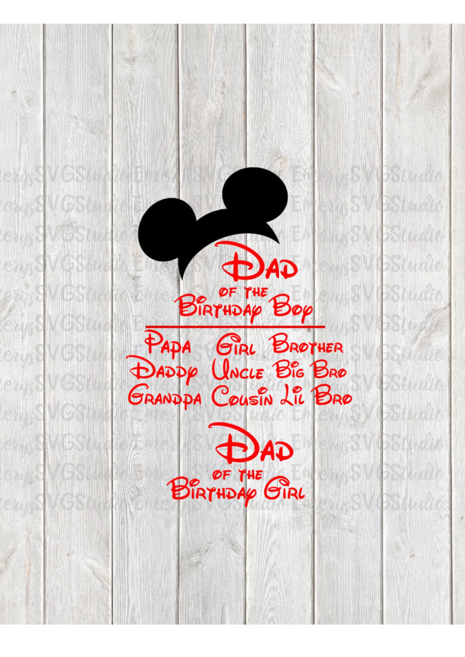 SVG DXF File for Mickey Dad of the Birthday Boy or Girl - Etsy