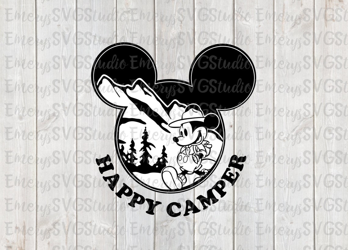 SVG DXF PNG Pdf Happy Camper Mickey - Etsy