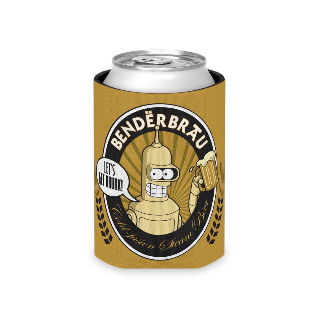 Can Cooler, Bender Ale From Futurama Beer Cooler Fun and Awesome, Drink ...