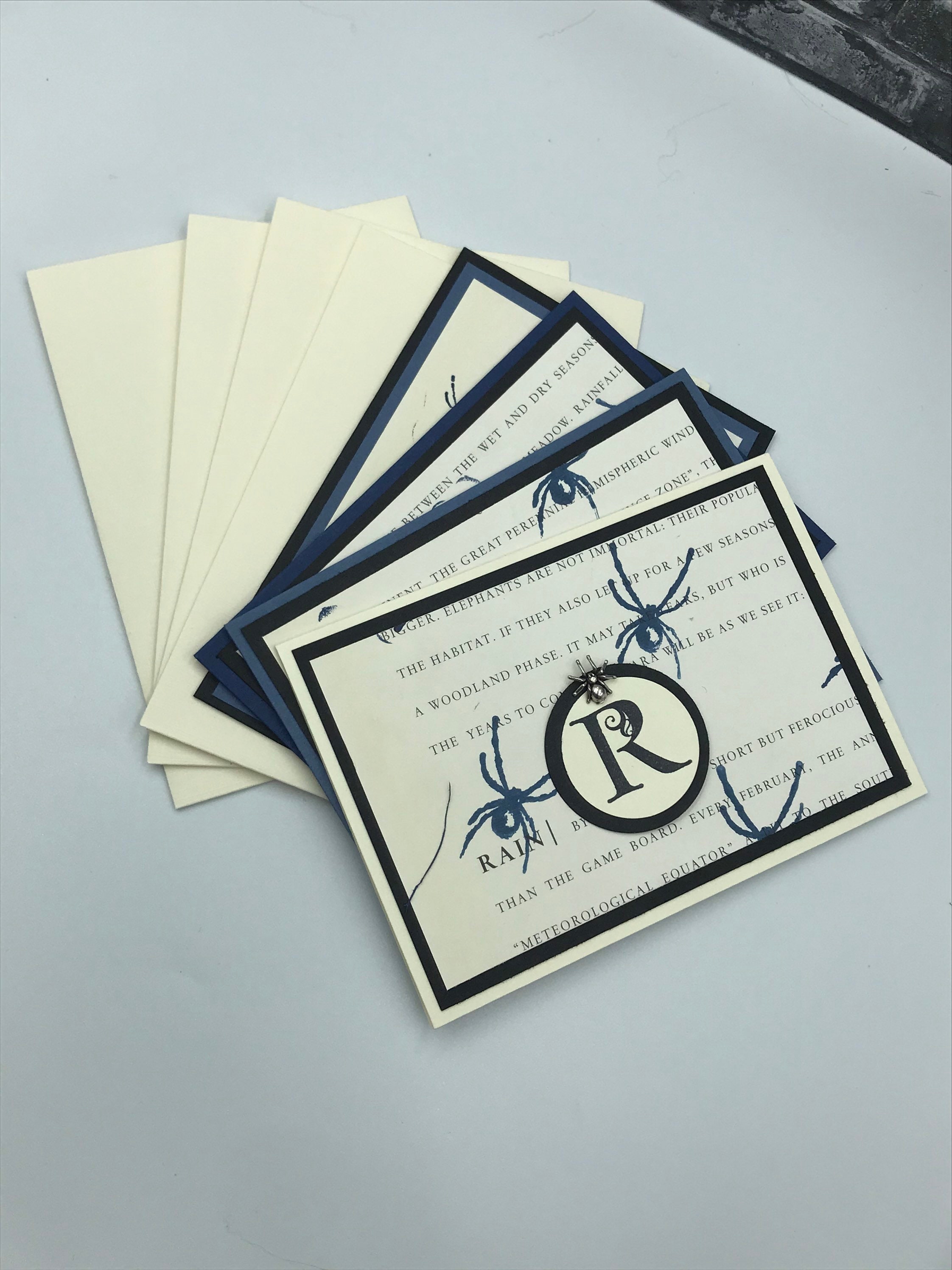 Spooky Spider Personalized Cards Set of 4 - Etsy.de