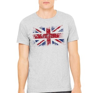 UK Flag T-shirt, Gray T-shirt,men's T-shirt, Britain Flag Shirt, UK ...