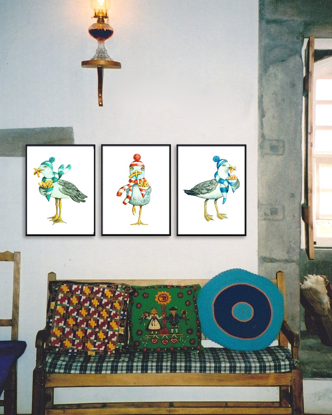 Set of 3 Nautical Seagull Picture Painting Seaside Beach Theme - Etsy UK