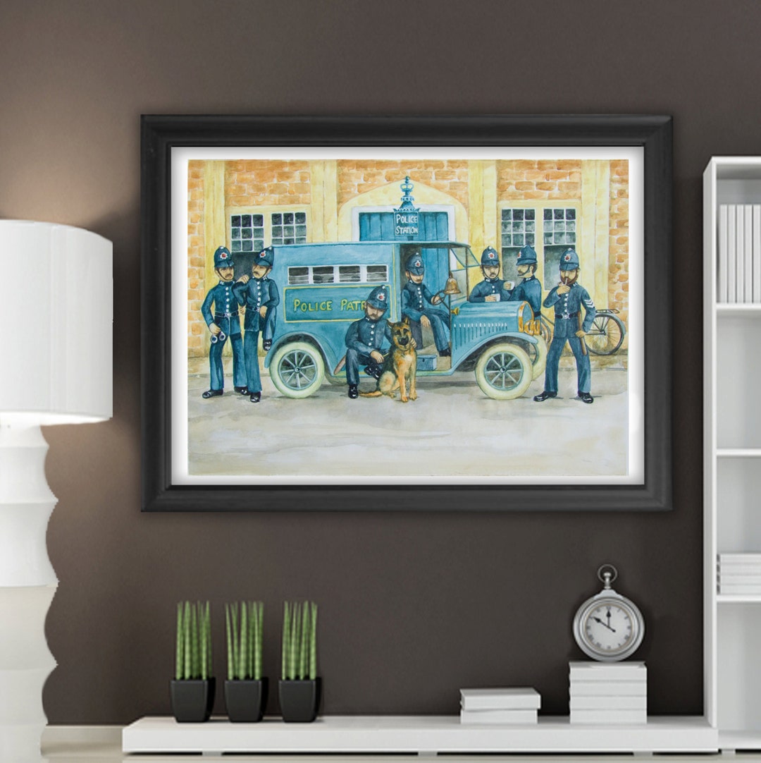 Police Officer Gift Painting Vintage Police Art Print, Unique and ...