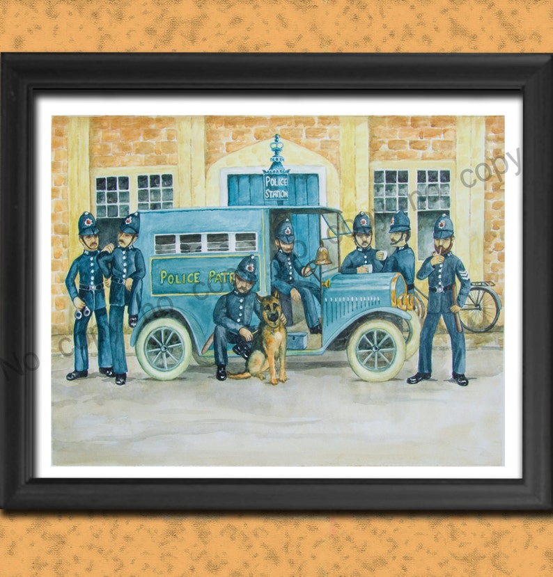 Police Officer Gift Painting Vintage Police Art Print, Unique and ...