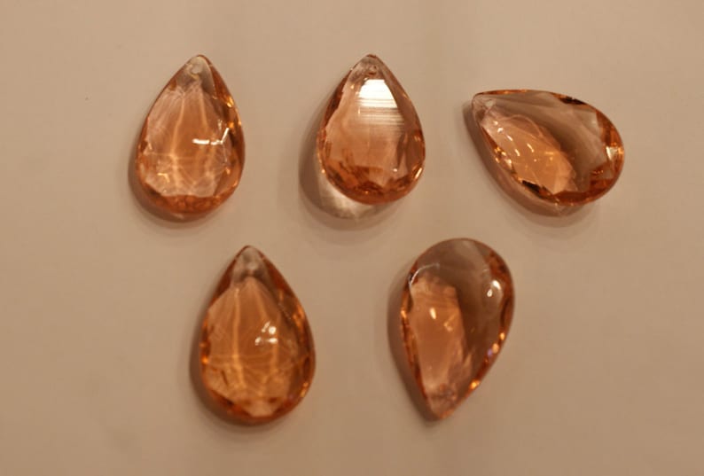 16 Pcs Light Peach Teardrop Chandelier Crystals Chandelier - Etsy