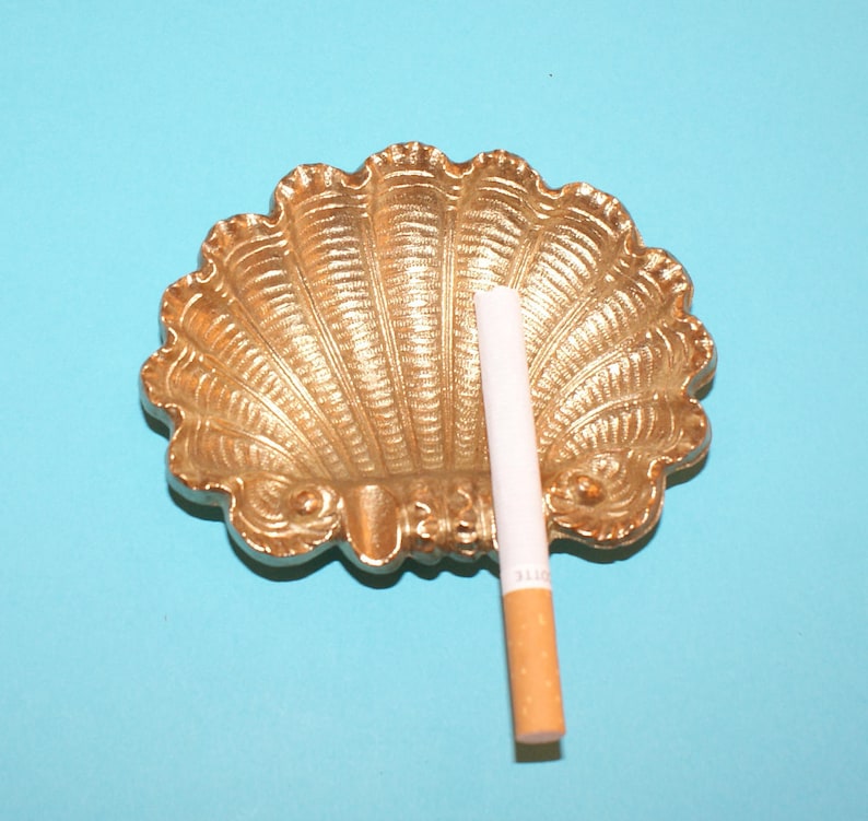 Ashtray Small Solid Brass Shell Antique Shell - Etsy