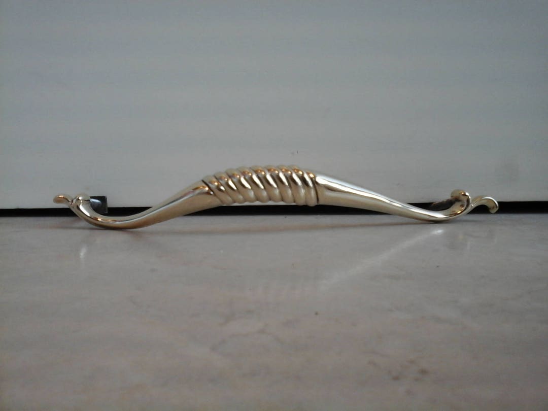 Brass Ribbon Drawer Pulls Italy Provincial Dresser Pulls Vintage KBC ...