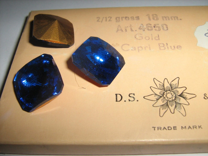 2 Piece Swarovski Square Rivoli Rhinestones,18 Mm. Gold Foiled #4650 ...