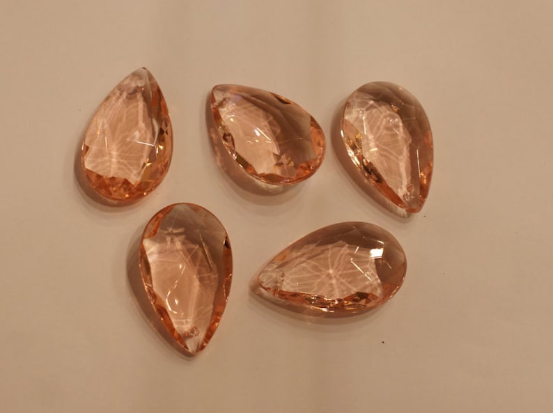 16 Pcs Light Peach Teardrop Chandelier Crystals Chandelier - Etsy