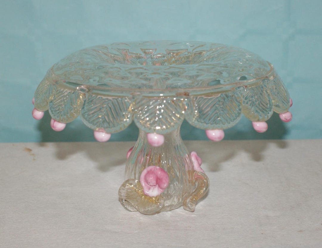 Vintage Bobeche 180 Mm Venetian Murano Glass Pink Chandelier Part Glass ...