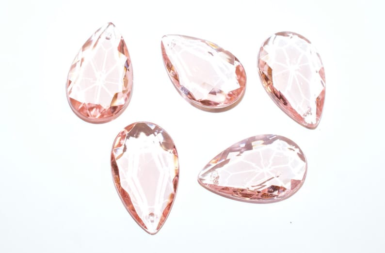 16 Pcs Light Peach Teardrop Chandelier Crystals Chandelier - Etsy