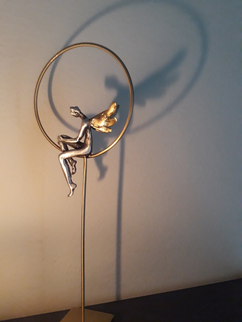 Sculpture Silver Bronze Thinking Angel Miniature Figurine - Etsy