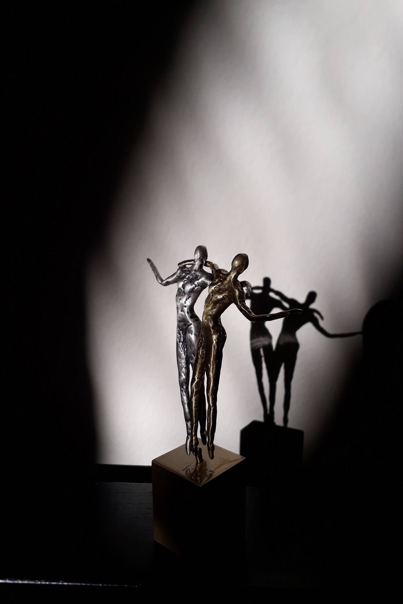 Friendship Sculpture Silver Bronze Couple Friends Gift Art - Etsy