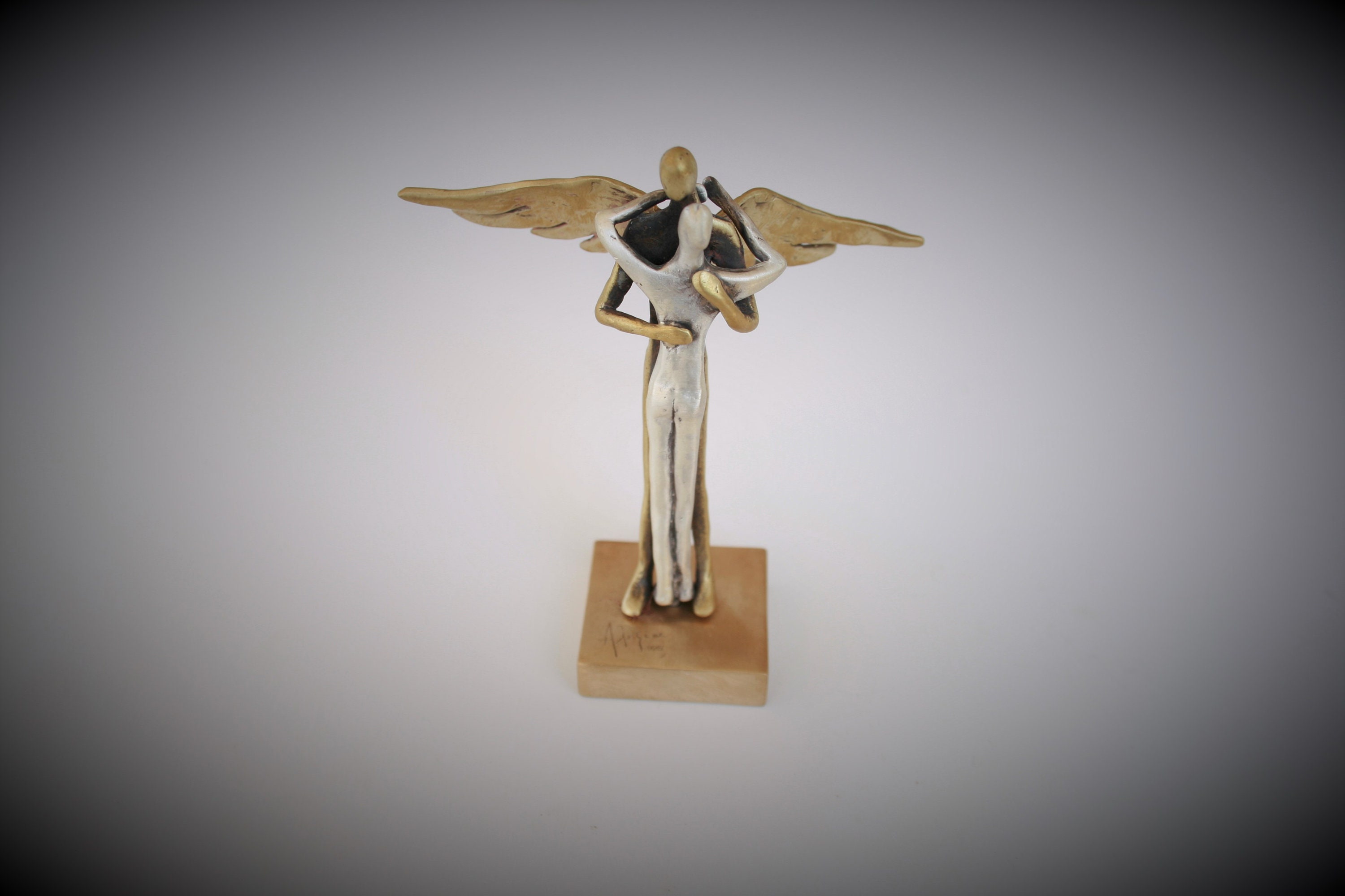 Couple in Love Silver Angel Lovers Angel Kiss Embracing - Etsy