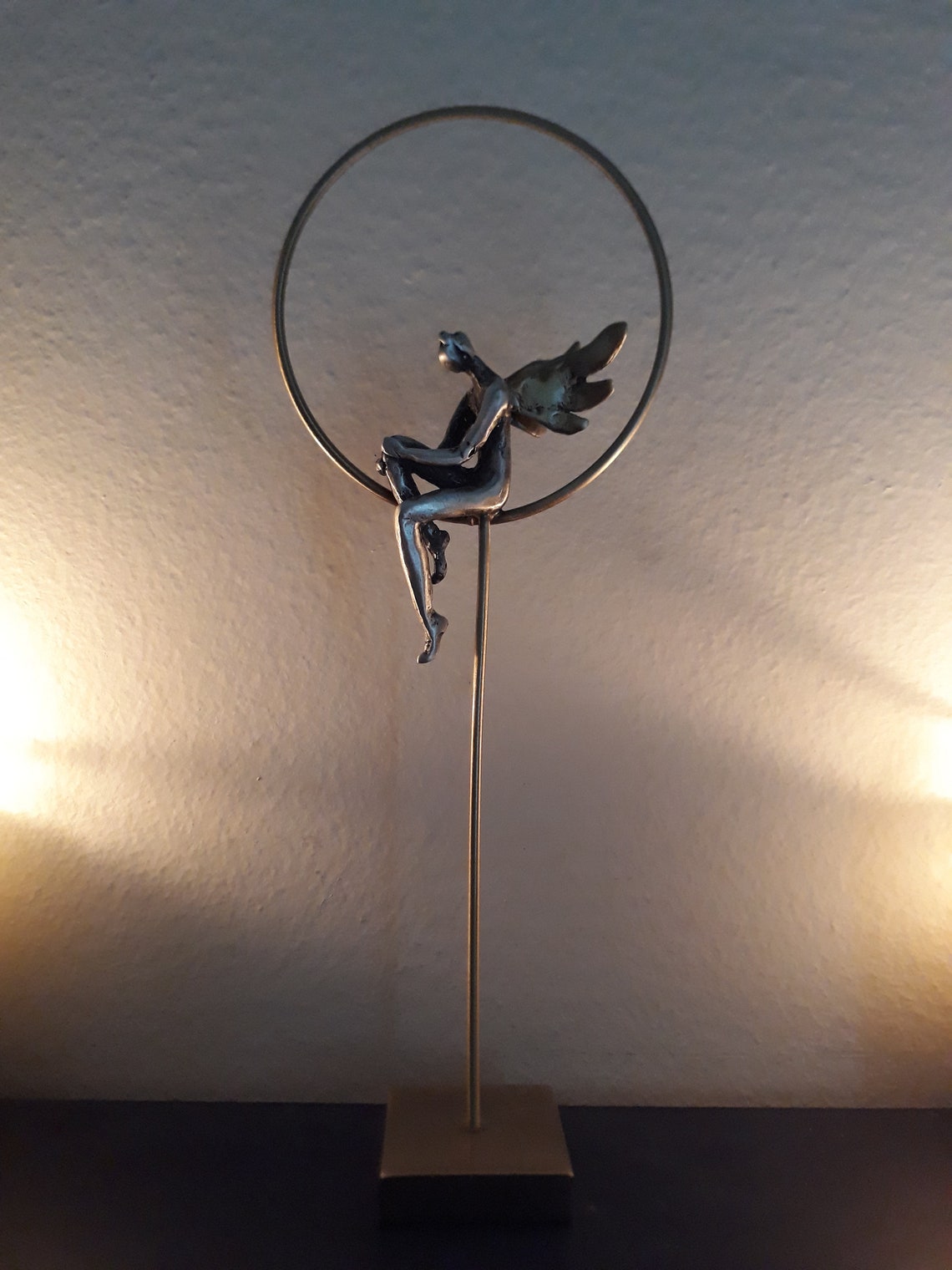 Sculpture Silver Bronze Thinking Angel Miniature Figurine - Etsy