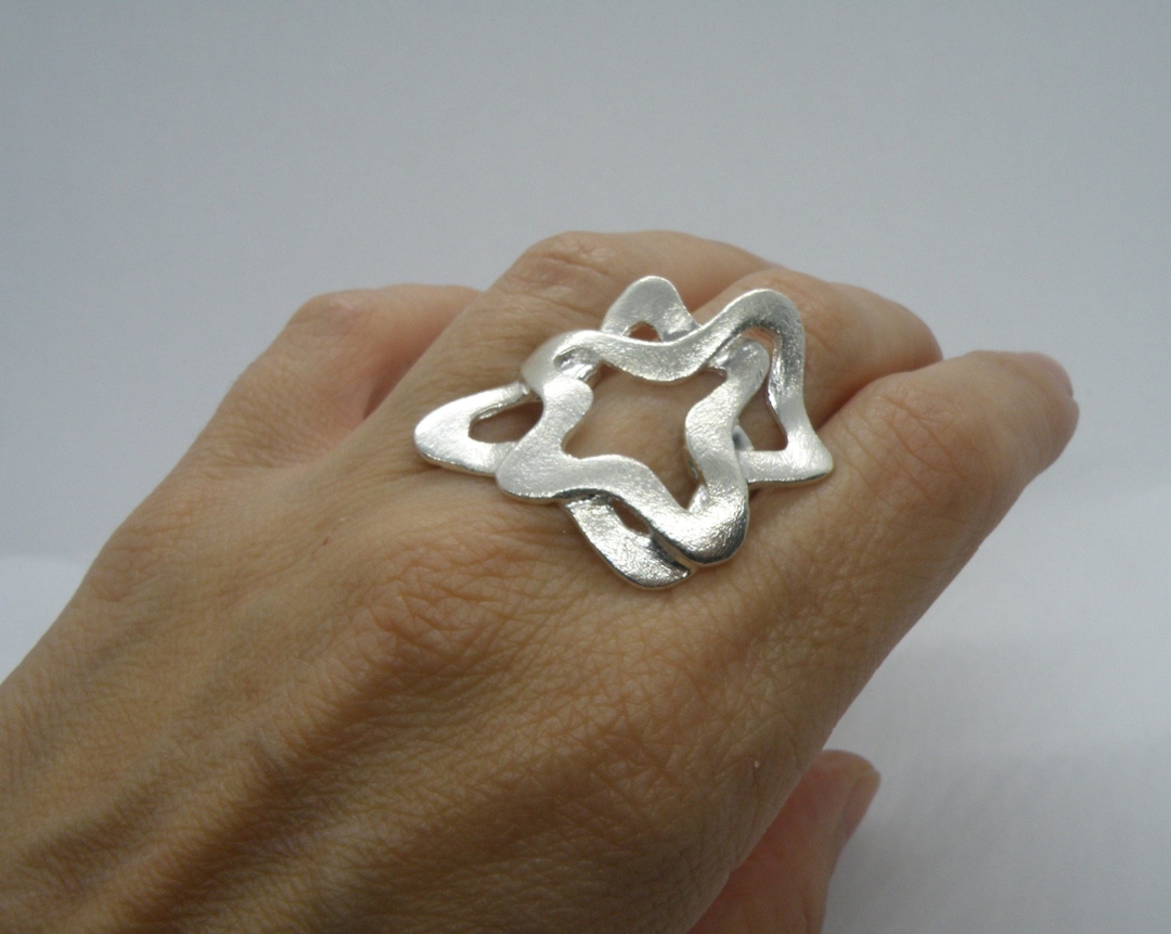 Silber Stern Ring, Vergoldetes Silber, Statement Ring, Unendlichkeit ...