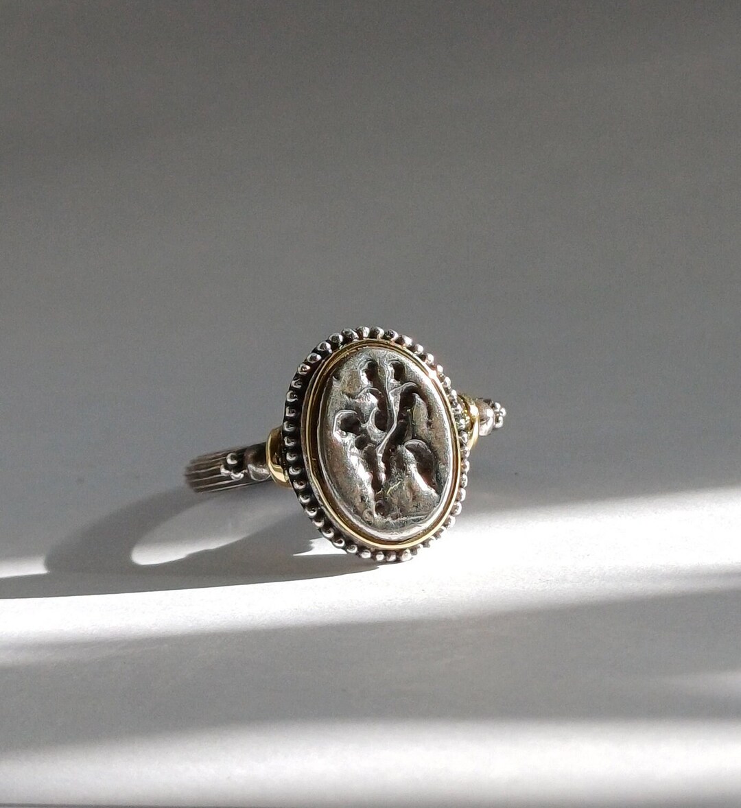 Ancient Greek Engraved Sterling Silver Ring: Handmade Statement Jewelry ...