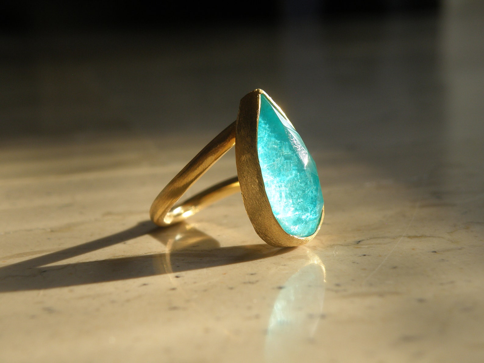 Anillo turquesa cuarzo cristal de amazonita joyería alexia - Etsy España