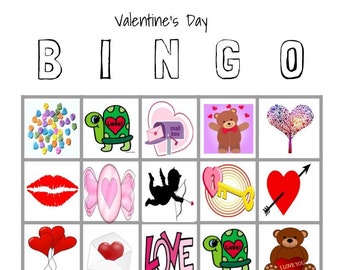 Valentine Bingo Cards | Etsy