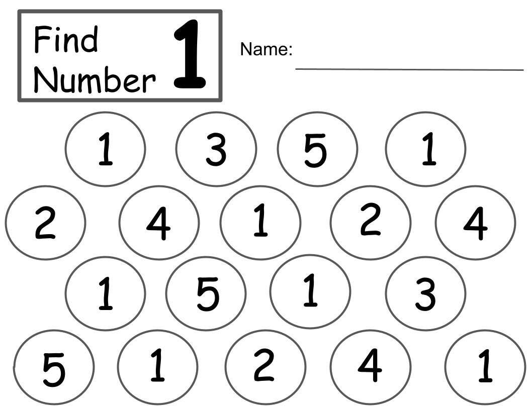 5 Find the Number Printable Number Pages 1-5 Digital Download - Etsy