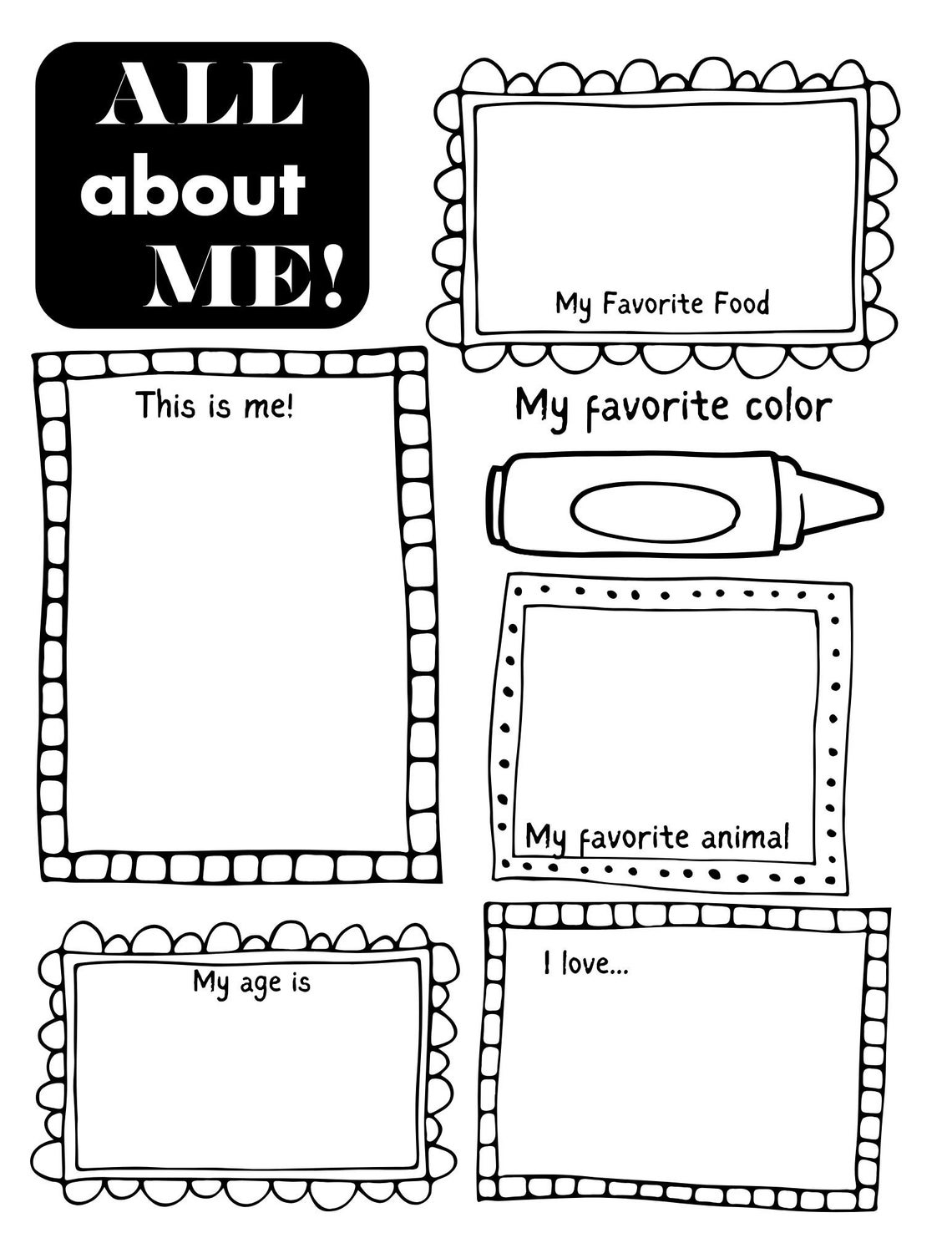 All About Me Introductory Worksheet, First Day of School Writing ...