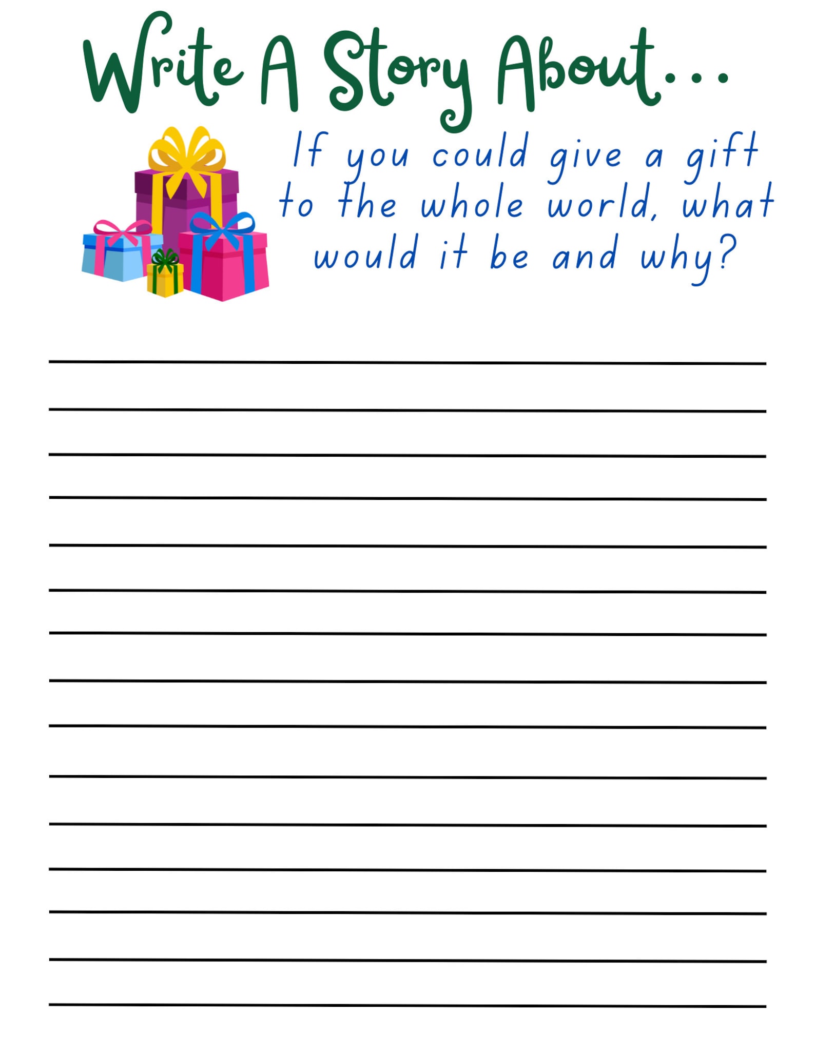 15 Winter and Christmas Writing Prompts With Beginner Lined Paper - Etsy