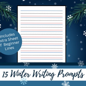 15 Winter and Christmas Writing Prompts With Beginner Lined Paper - Etsy