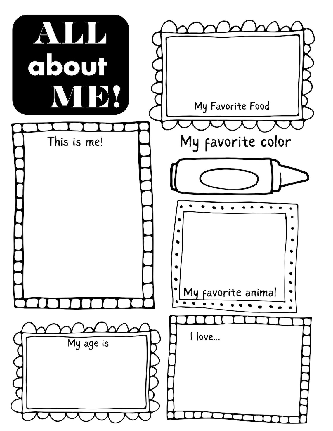 All About Me Introductory Worksheet, First Day of School Writing ...