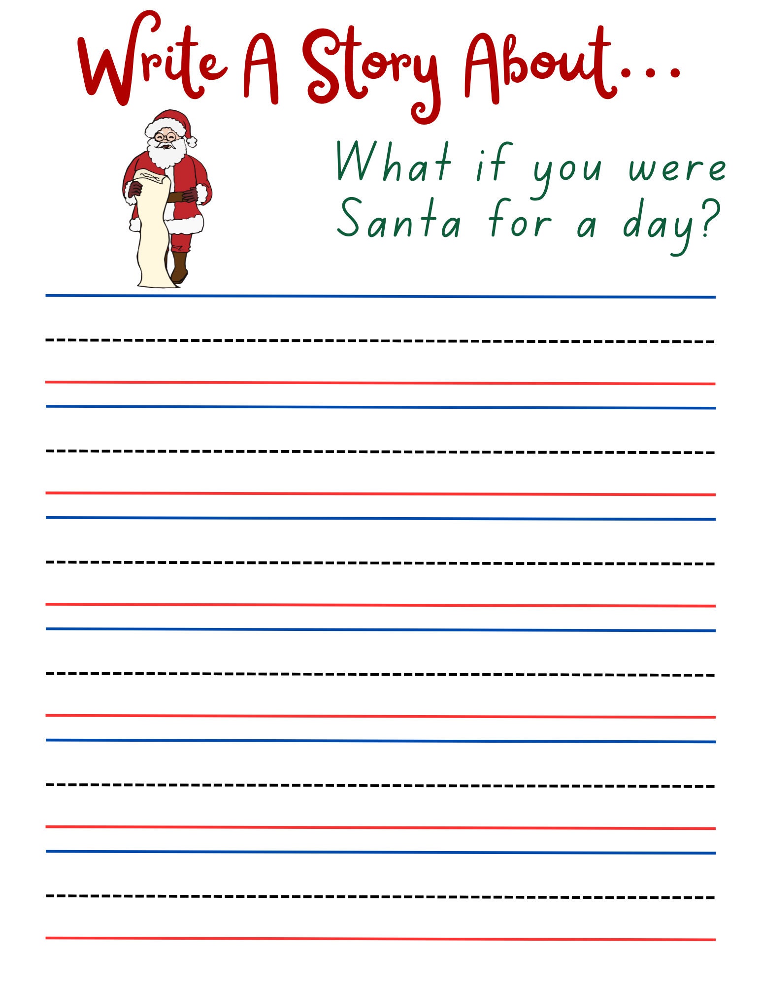 15 Winter and Christmas Writing Prompts With Beginner Lined Paper - Etsy