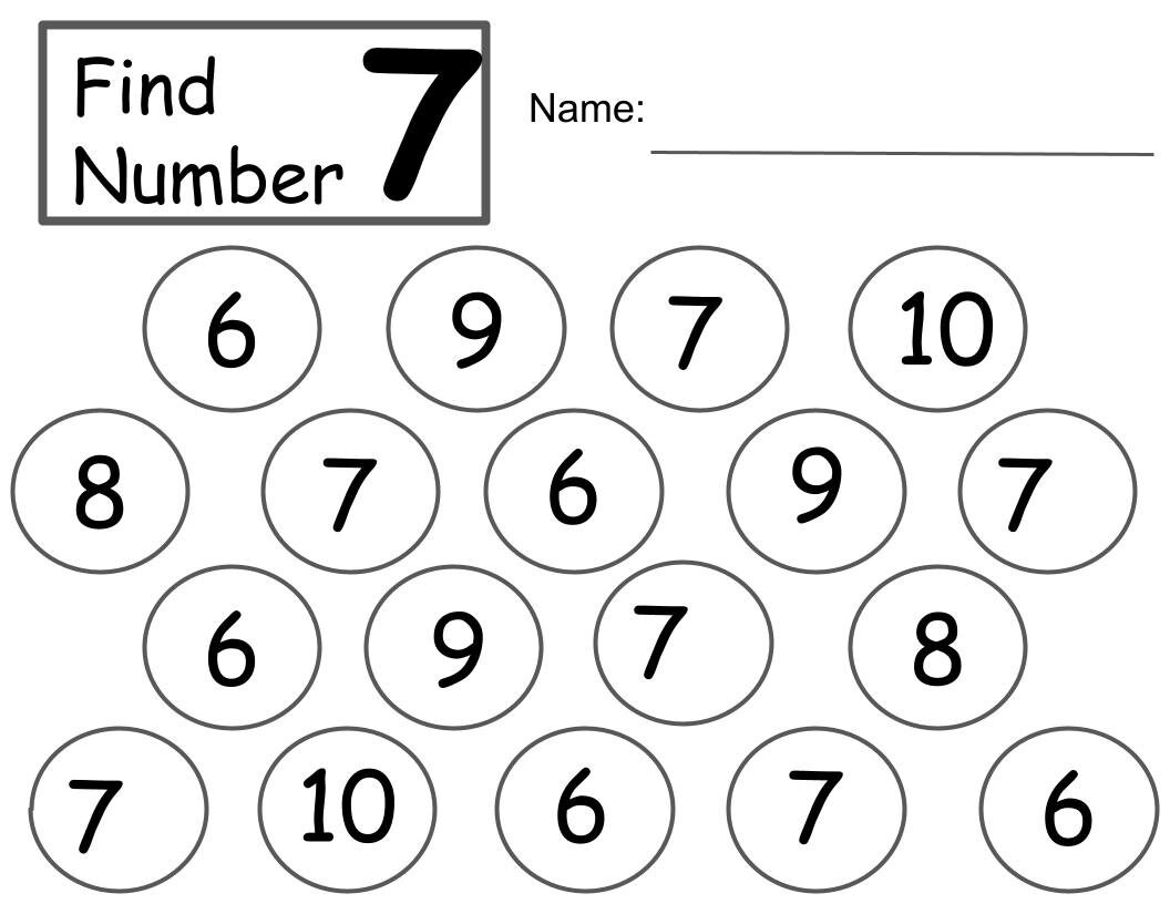 5 Find the Number Printable Number Pages 6-10 Digital Download - Etsy