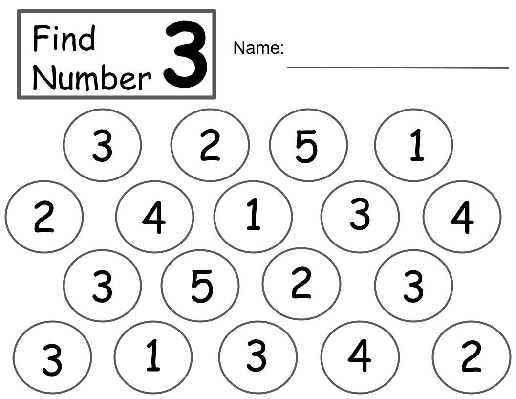5 Find the Number Printable Number Pages 1-5 Digital Download - Etsy