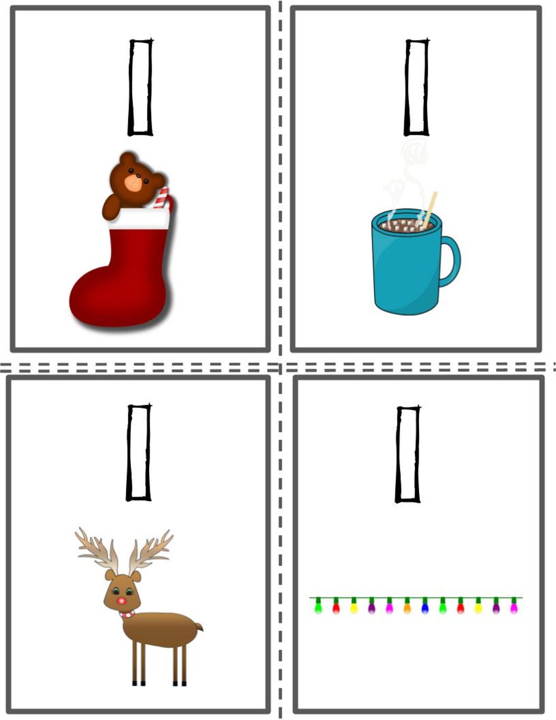 Printable Christmas BINGO Game 20 Different Bingo Cards Non reader Printable Christmas BINGO Game 20 Different Bingo Cards Non reader
