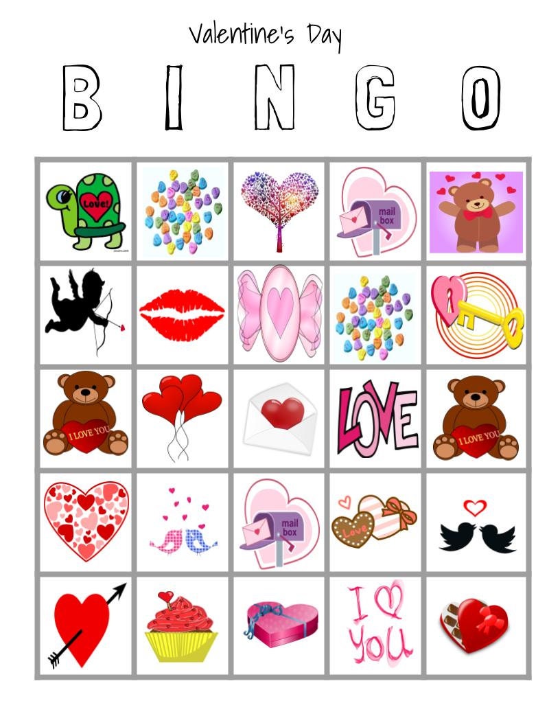 Printable Valentine's Day BINGO Game, 20 Different Bingo Cards, Non ...