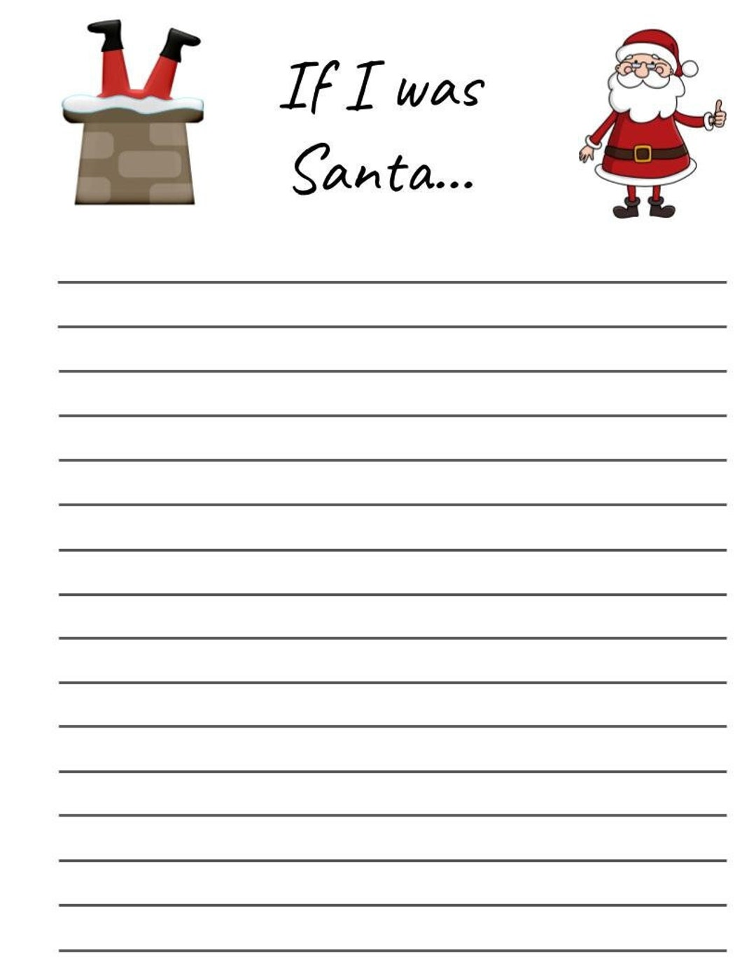 Printable if I Was Santa Worksheet, Printable Digital Download - Etsy