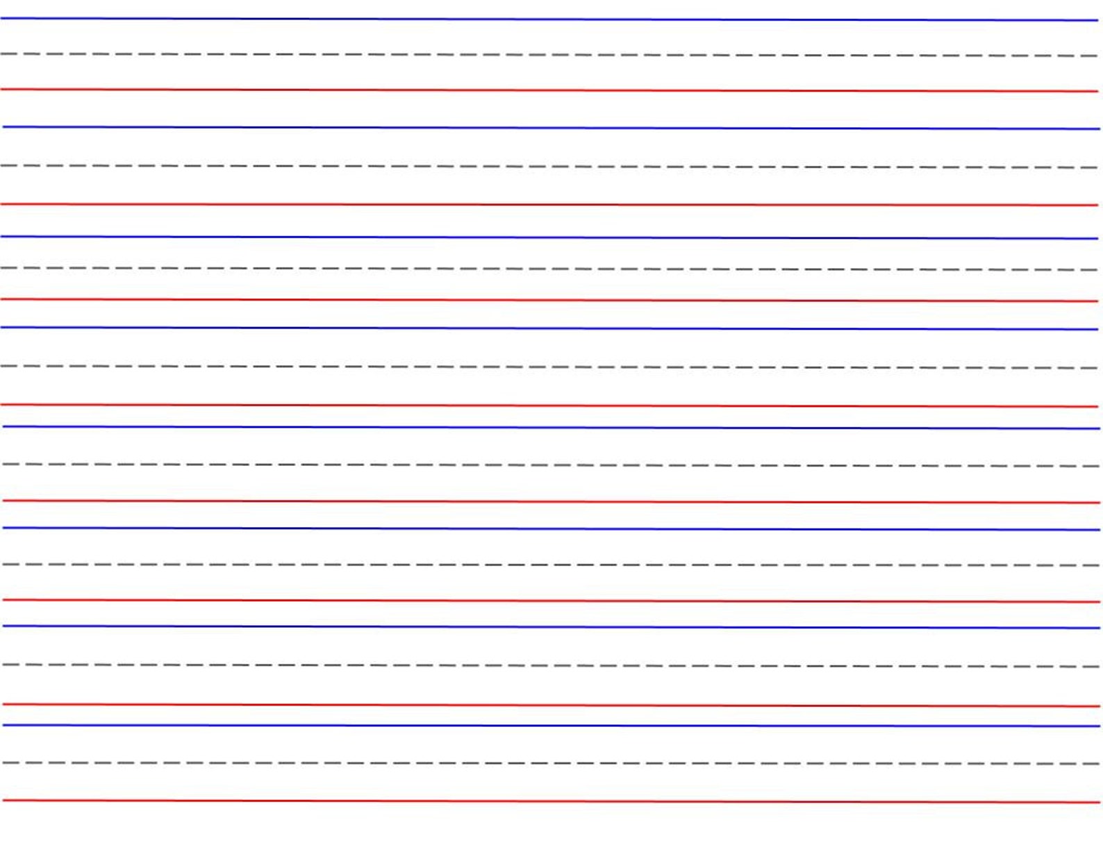 2 Printable Lined Handwriting Paper Red Bottom, Blue Top, Writing ...