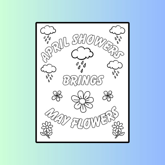 April Showers Coloring Page