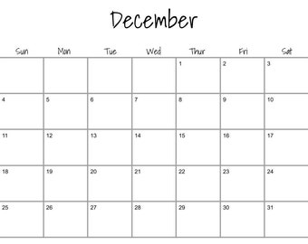 Paper & Party Supplies Paper Calendars & Planners 12 months Custom Size ...