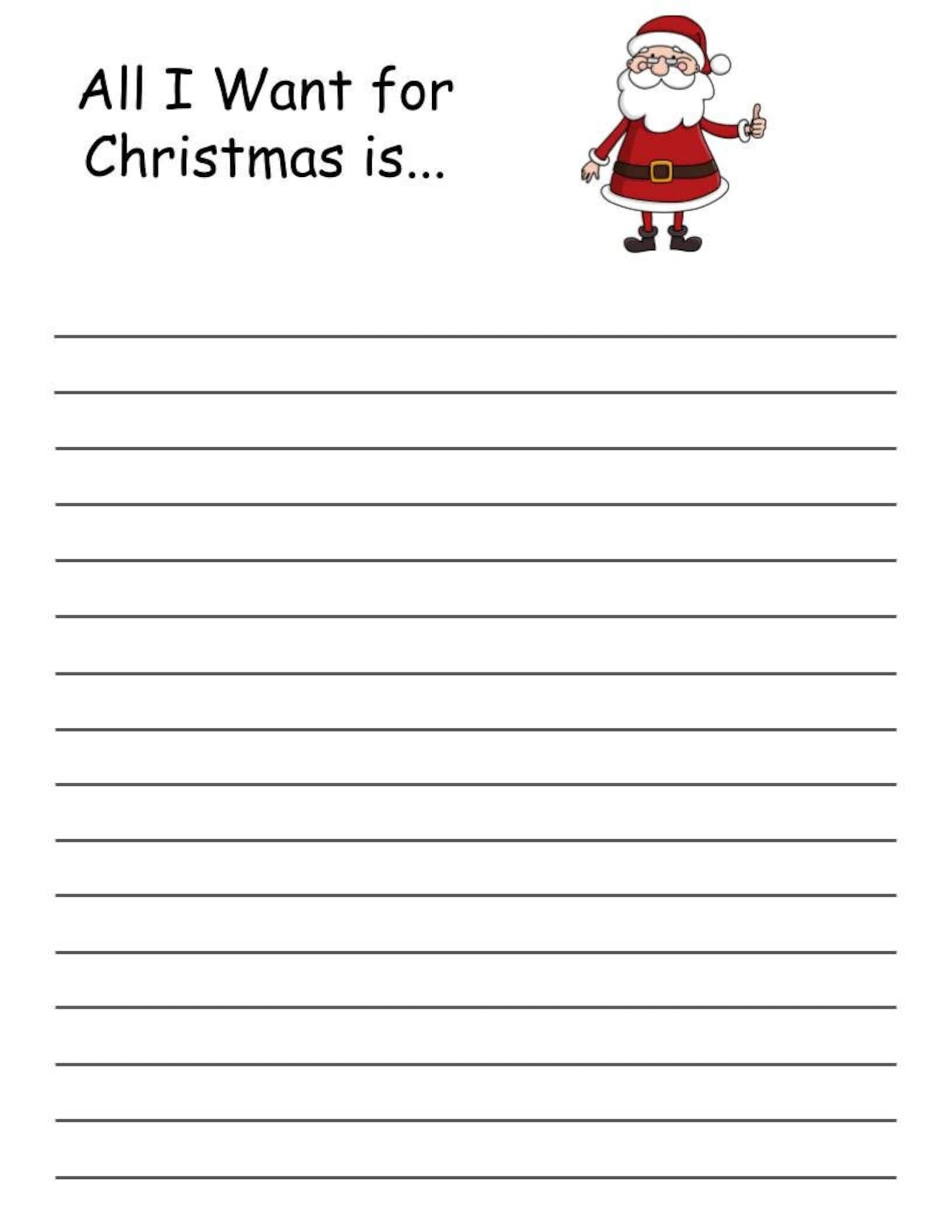 Printable all I Want for Christmas Worksheet, Printable Digital ...