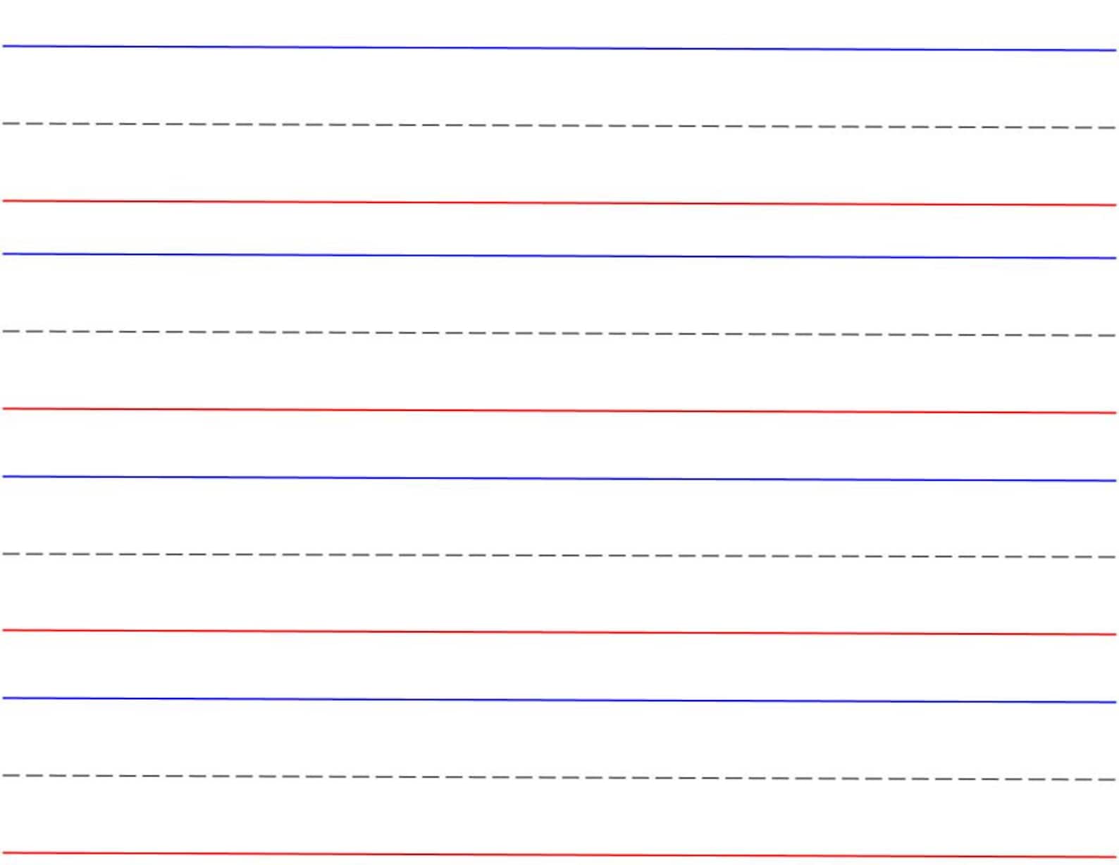 Beginner - 2 Printable Lined Paper Red Bottom, Blue Top, Writing ...
