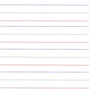 Beginner - 2 Printable Lined Paper Red Bottom, Blue Top, Writing ...