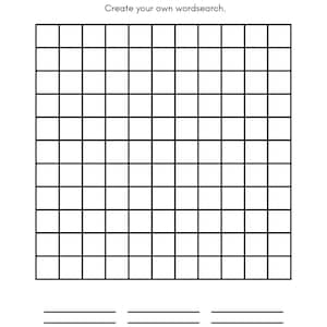 Create Your Own Wordsearch, Printable Digital Download - Etsy