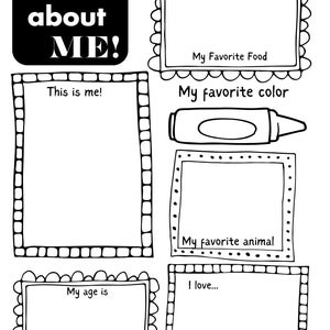All About Me Introductory Worksheet, First Day of School Writing ...