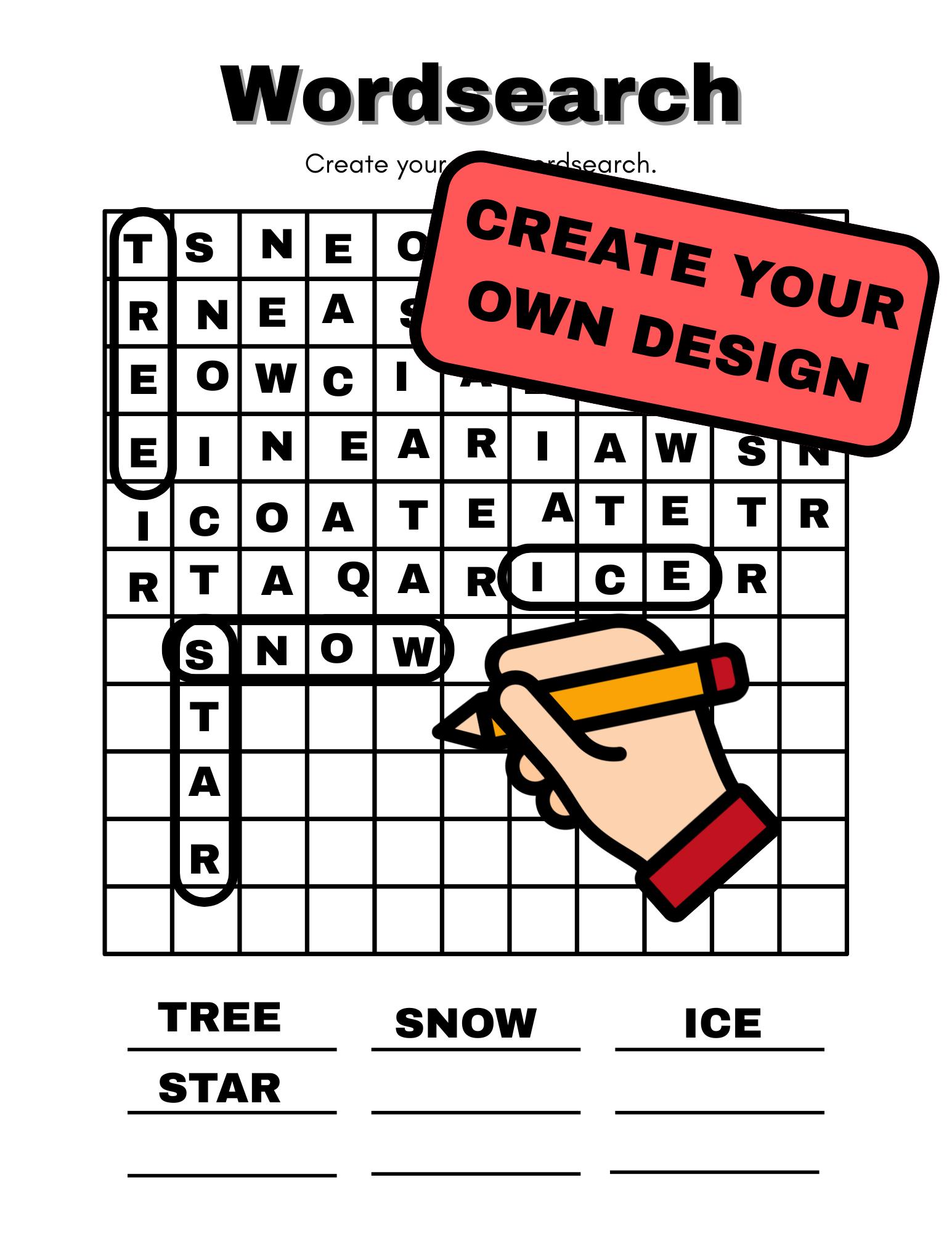 Create Your Own Wordsearch, Printable Digital Download - Etsy