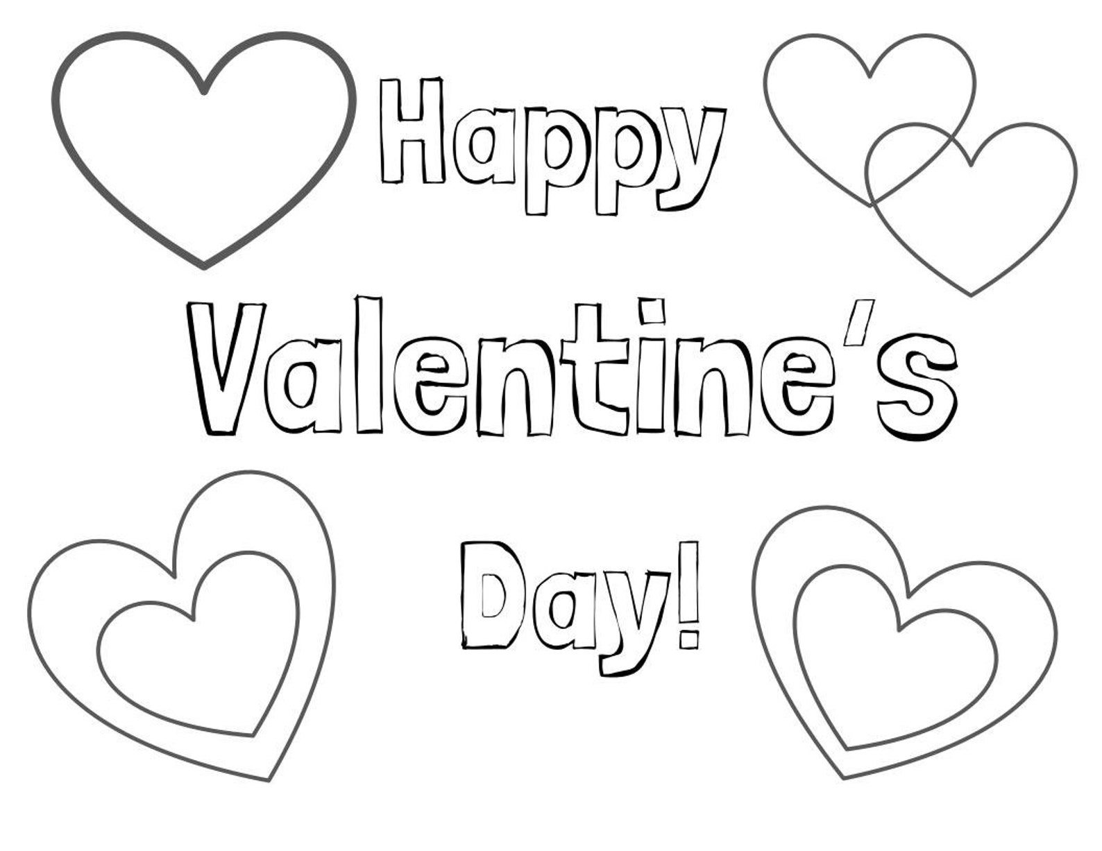 Printable "happy Valentine's Day" Coloring Page Sheet, Worksheet ...