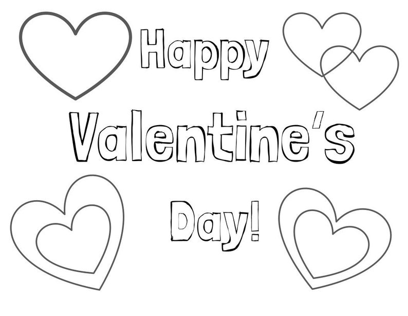 Printable "happy Valentine's Day" Coloring Page Sheet, Worksheet ...